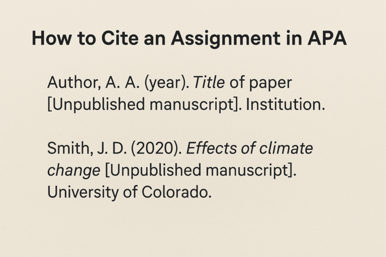 How Do You Cite an Assignment in APA
